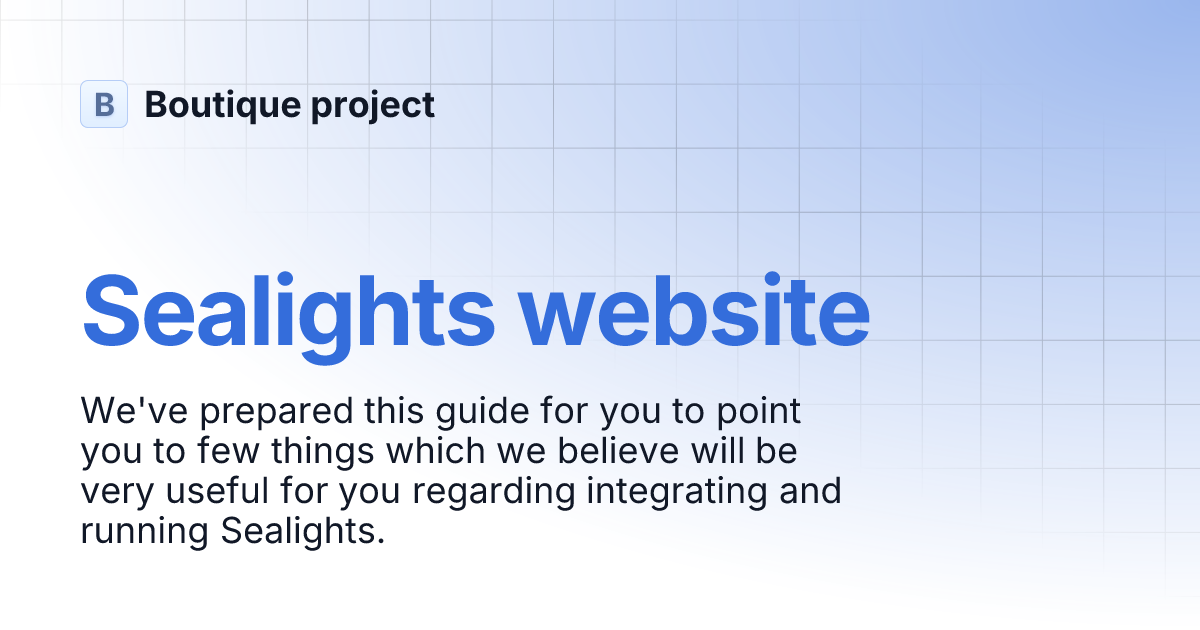 Sealights website | Boutique project