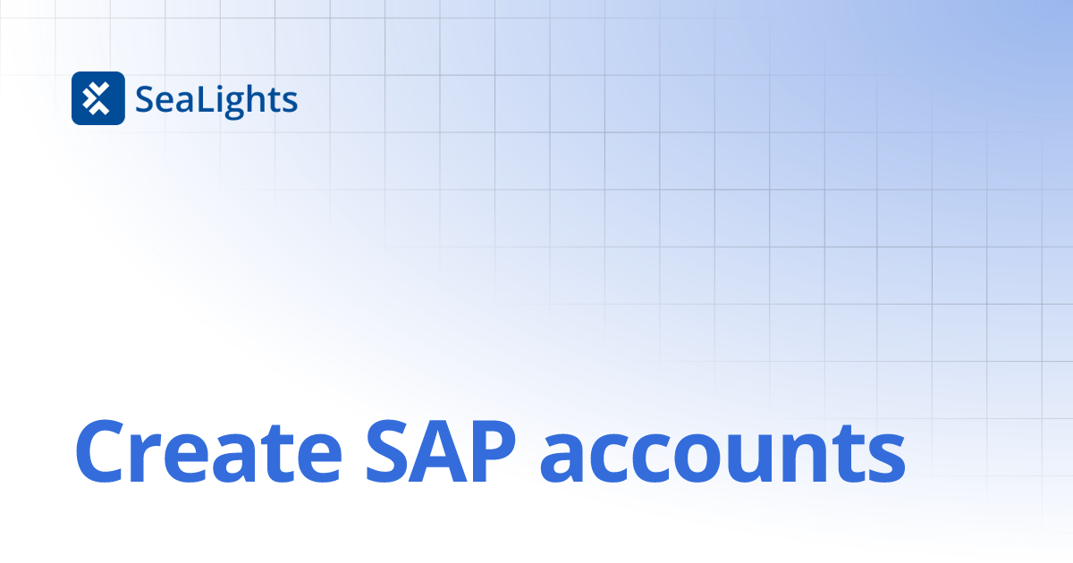 Create SAP accounts | Setup & Configuration | Knowledge Base